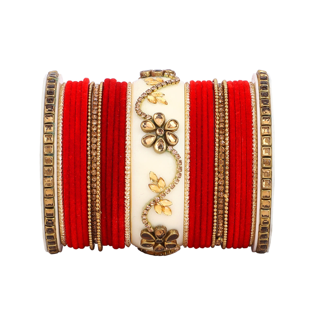 Bridal Bangle set with Velvet bangles – BANGLES BY LESHYA