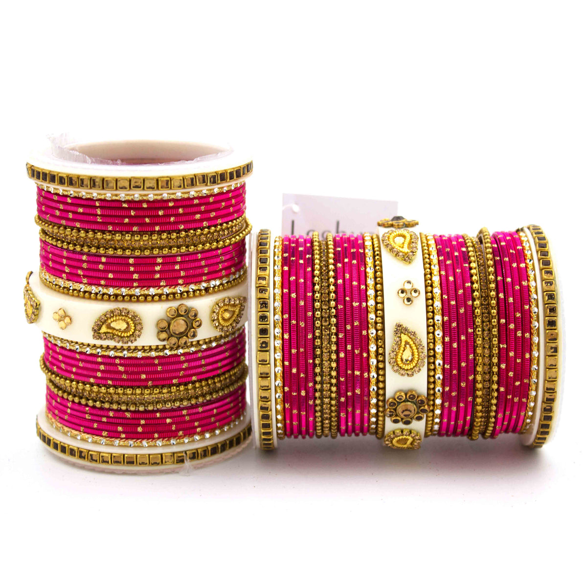 Traditonal Bridal Bangle set with golden dotted design – BANGLES BY LESHYA