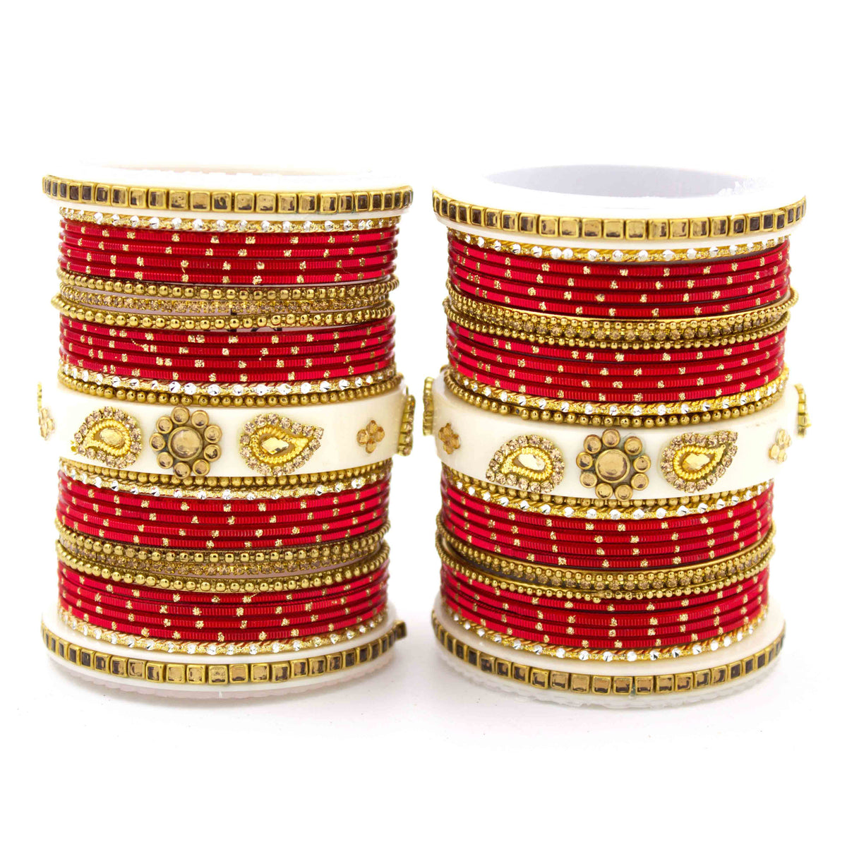 Traditonal Bridal Bangle set with golden dotted design – BANGLES BY LESHYA
