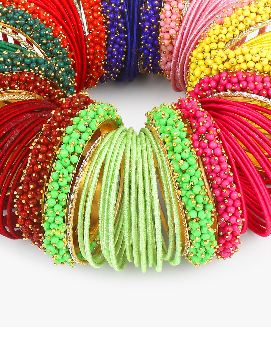 Bangle Bunch with Gajra Kada and Velvet Bangles (8 Colours) – BANGLES ...