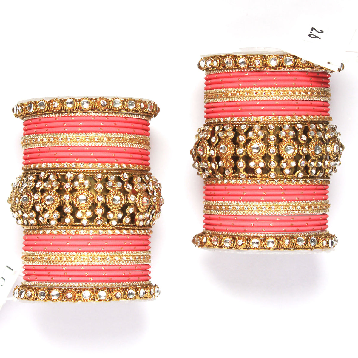 Set of 2 Beautiful Golden Dotted Colored Bangle Set – BANGLES BY LESHYA