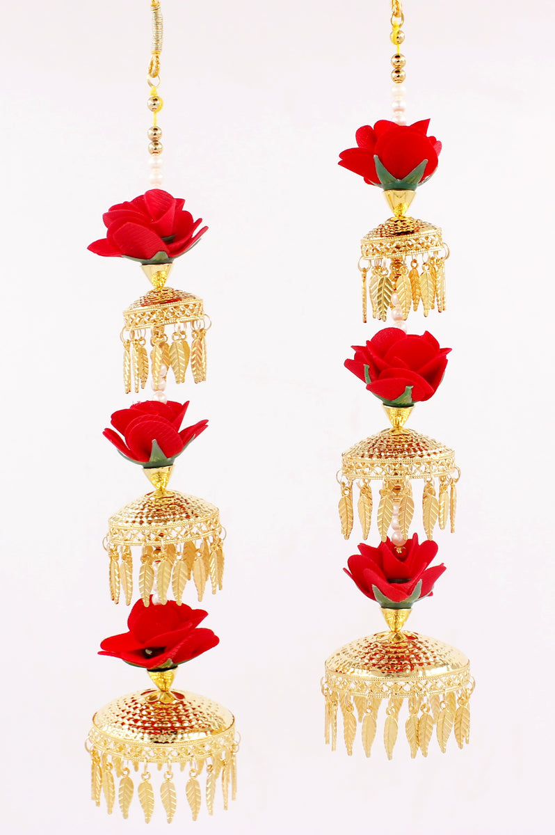 Beautiful Floral Style kaleere by Leshya with red flower – BANGLES BY ...